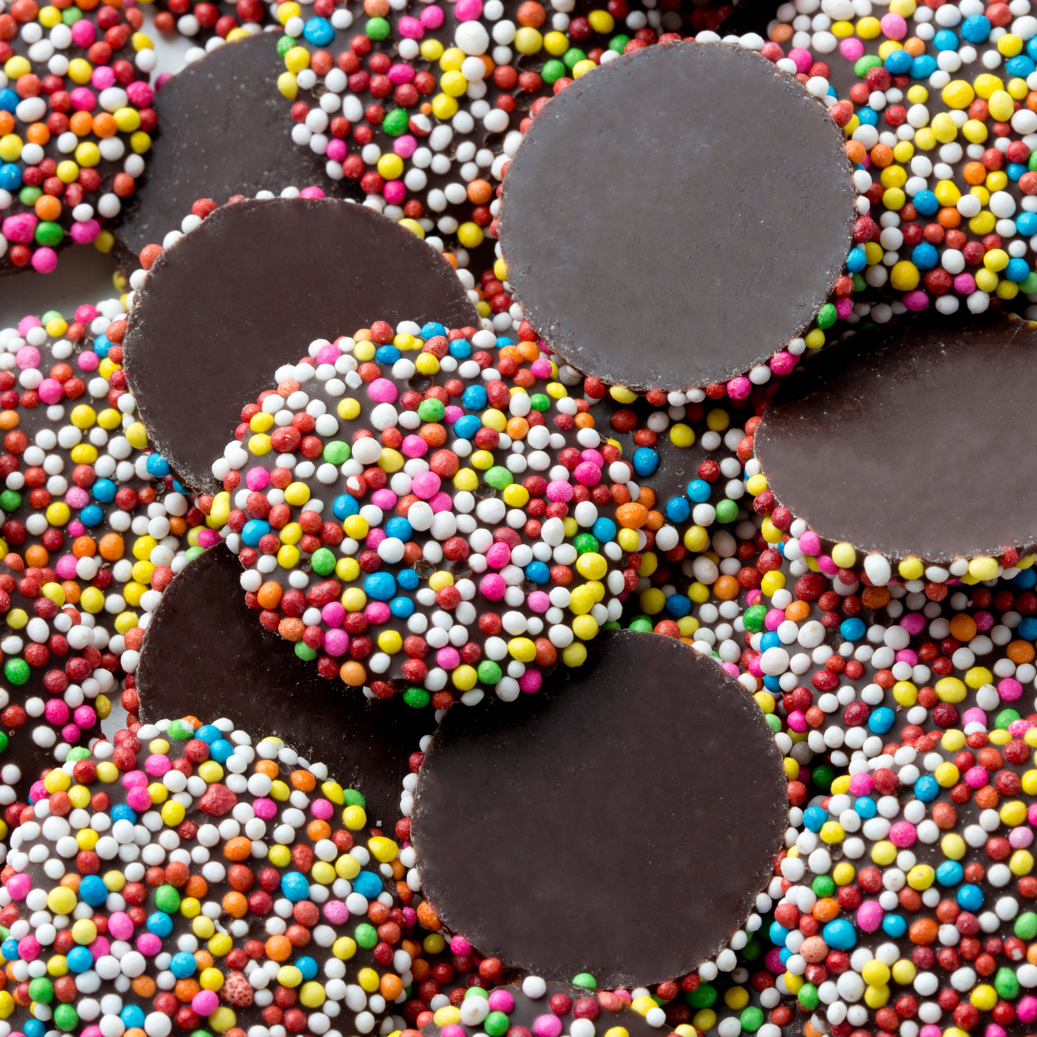 Rainbow Dark Chocolate Nonpareils – Oh! Nuts