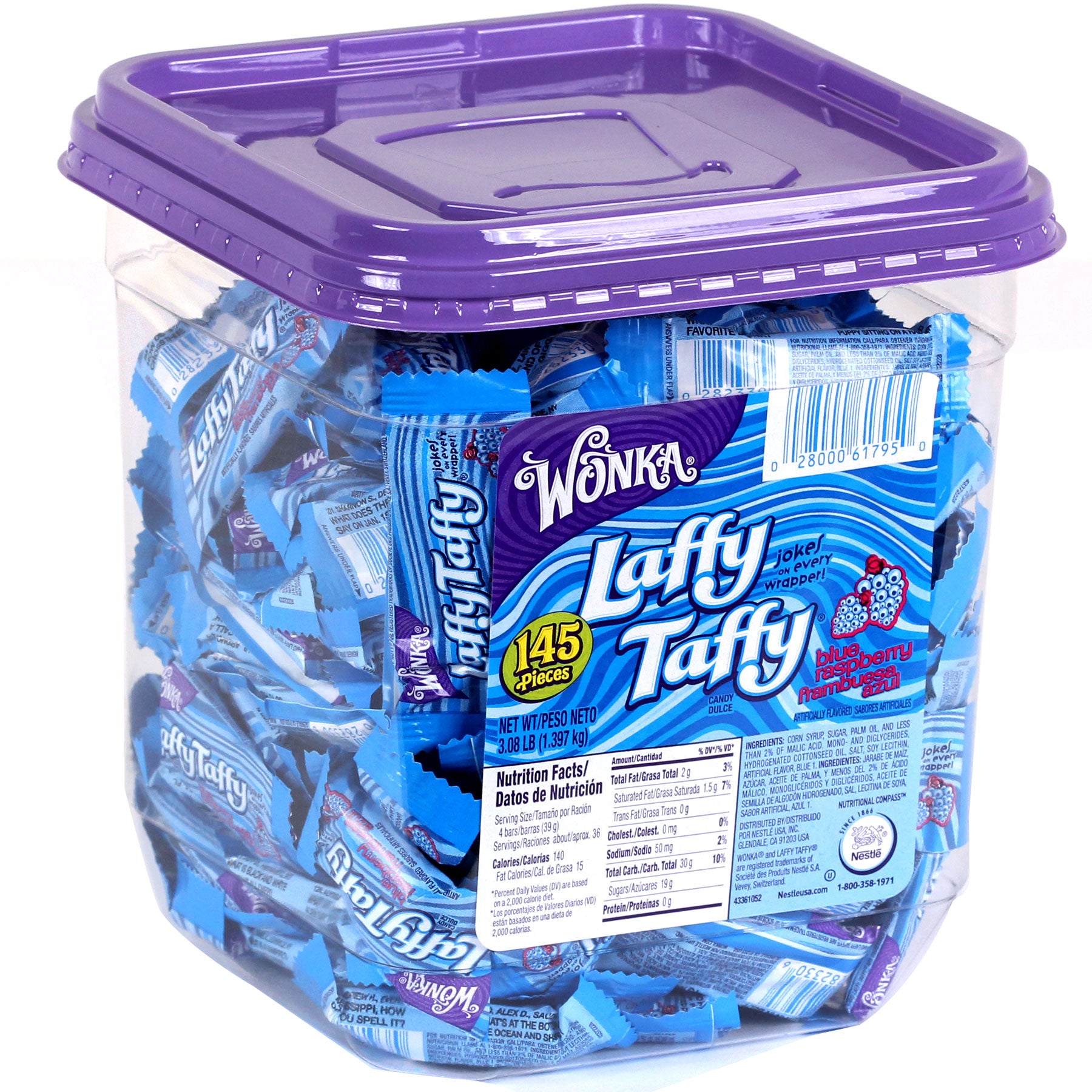 Wild Blue Raspberry Laffy Taffy Chews - 145CT Tub – Oh! Nuts