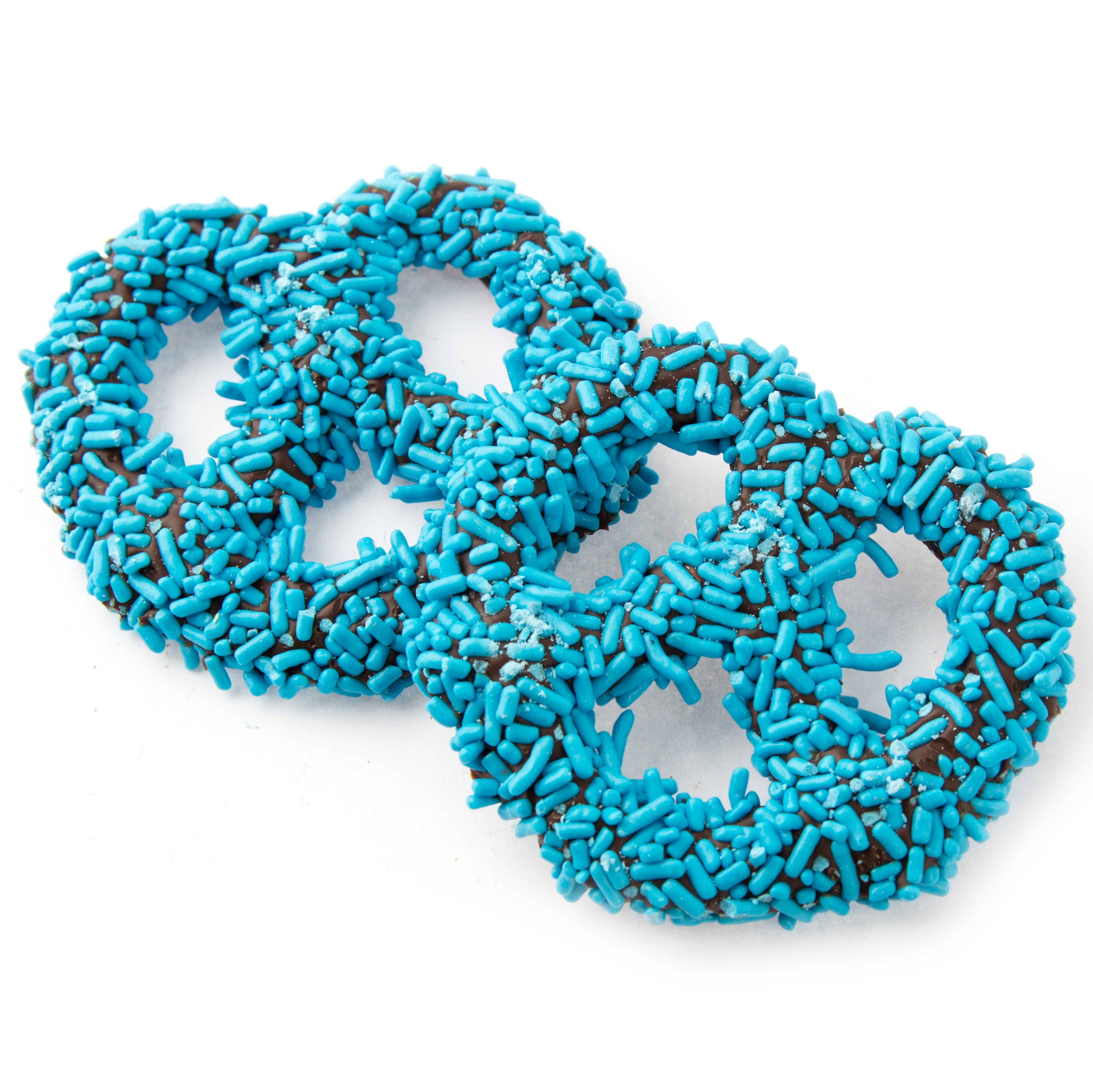 Belgian Chocolate Covered Pretzels with Blue Sprinkles – Oh! Nuts