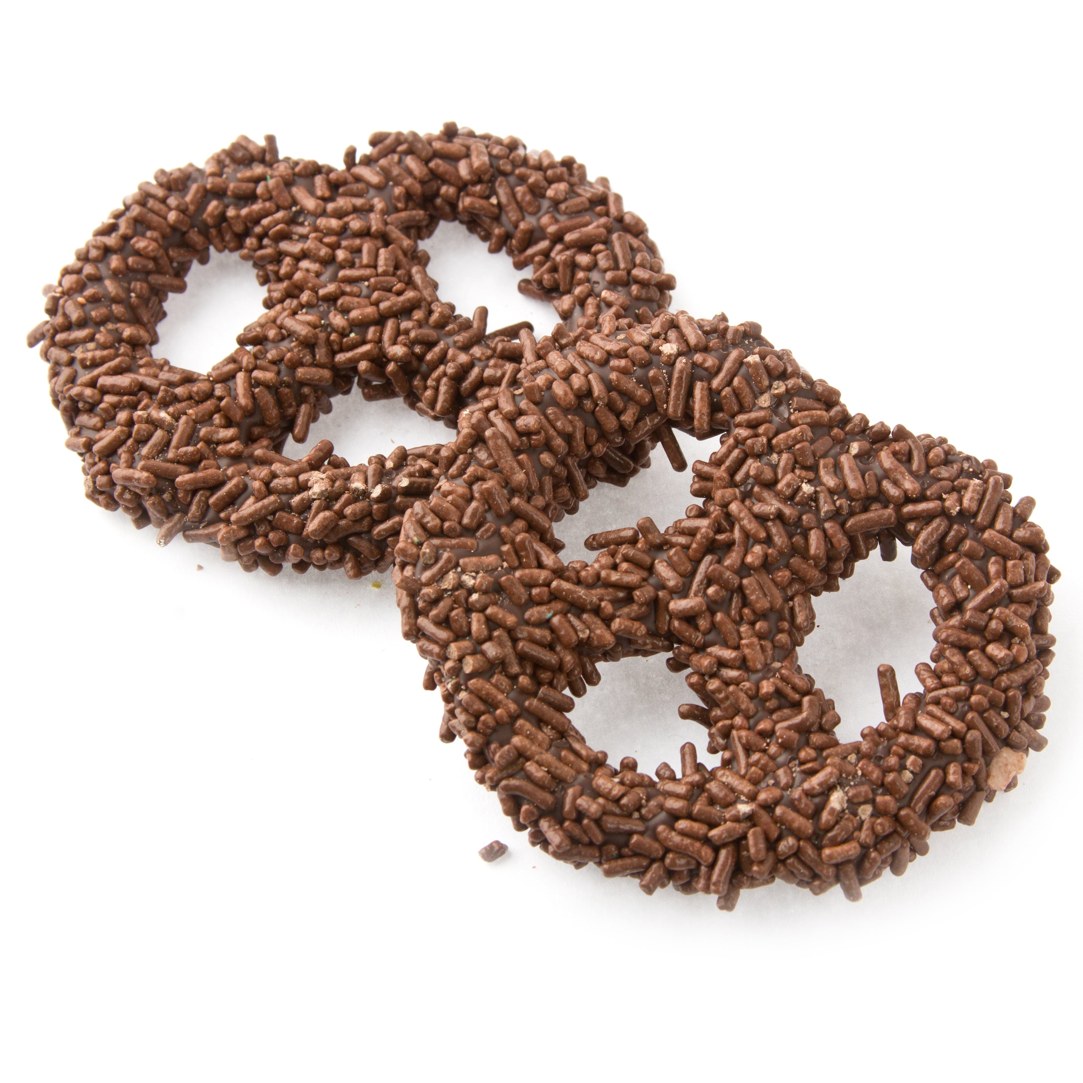 Belgian Chocolate Covered Pretzels with Chocolate Sprinkles – Oh! Nuts