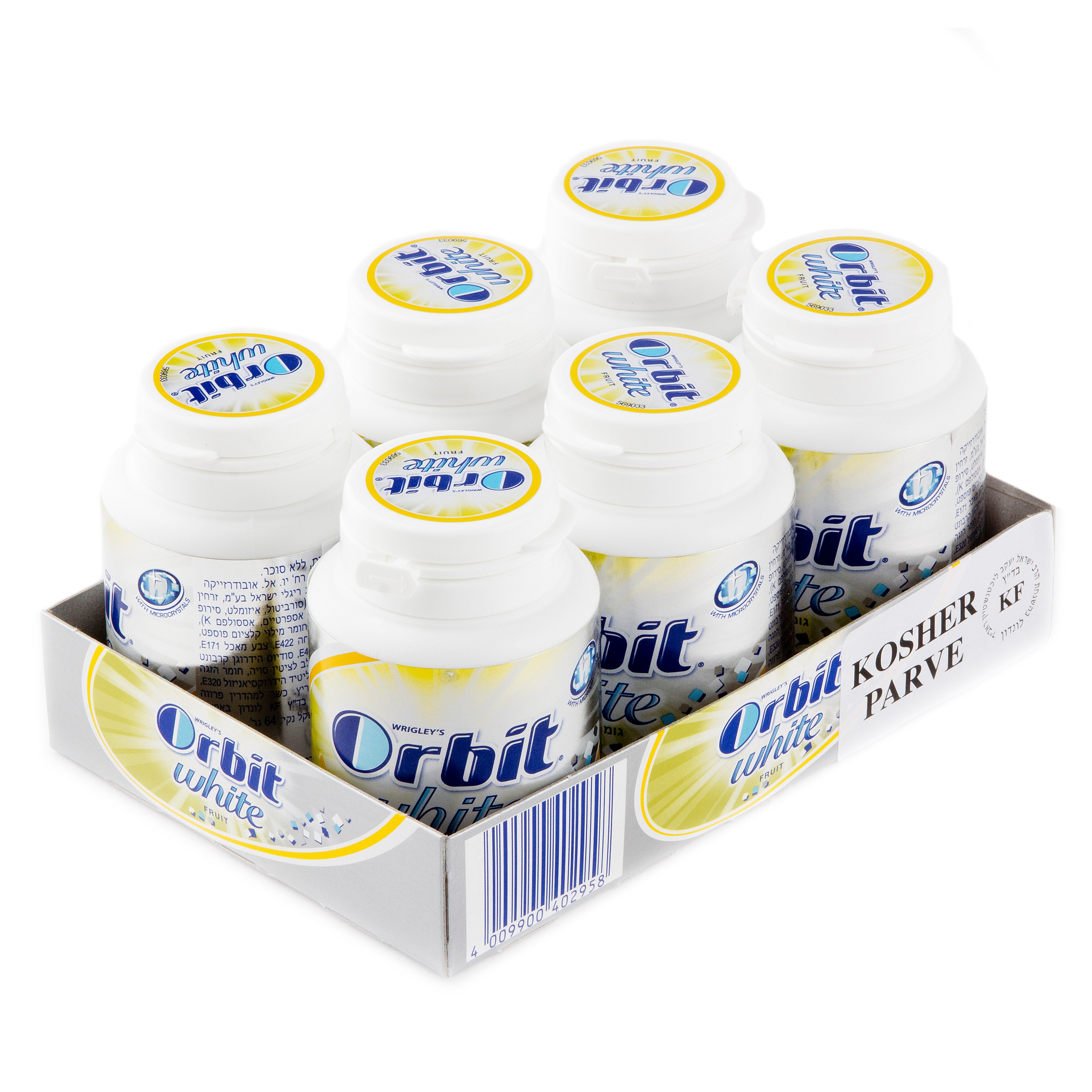 Orbit Sugar-Free White Fruit Gum Tabs - 6CT Jars – Oh! Nuts