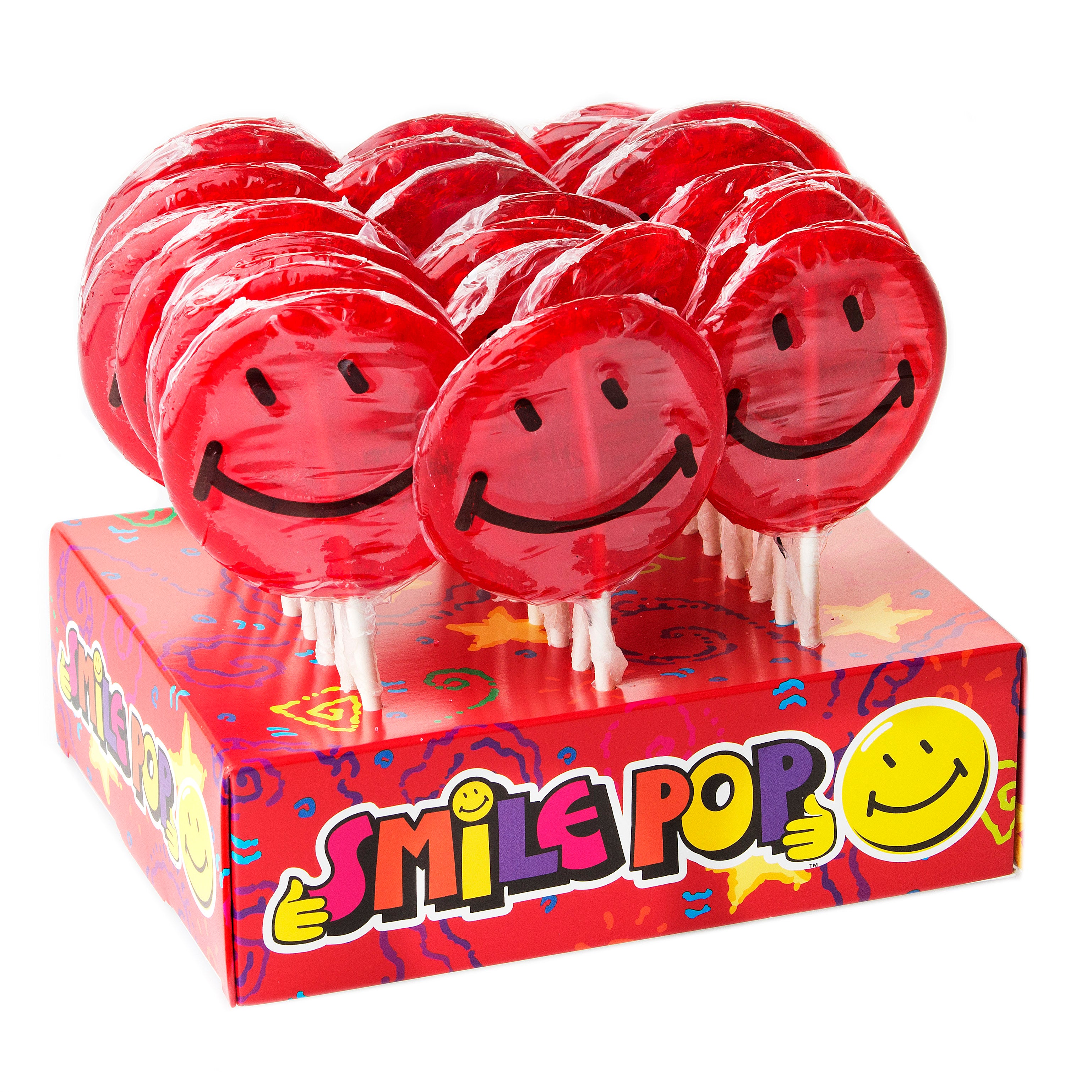 Red Smiley Face Lollipops - 24CT Display Box – Oh! Nuts