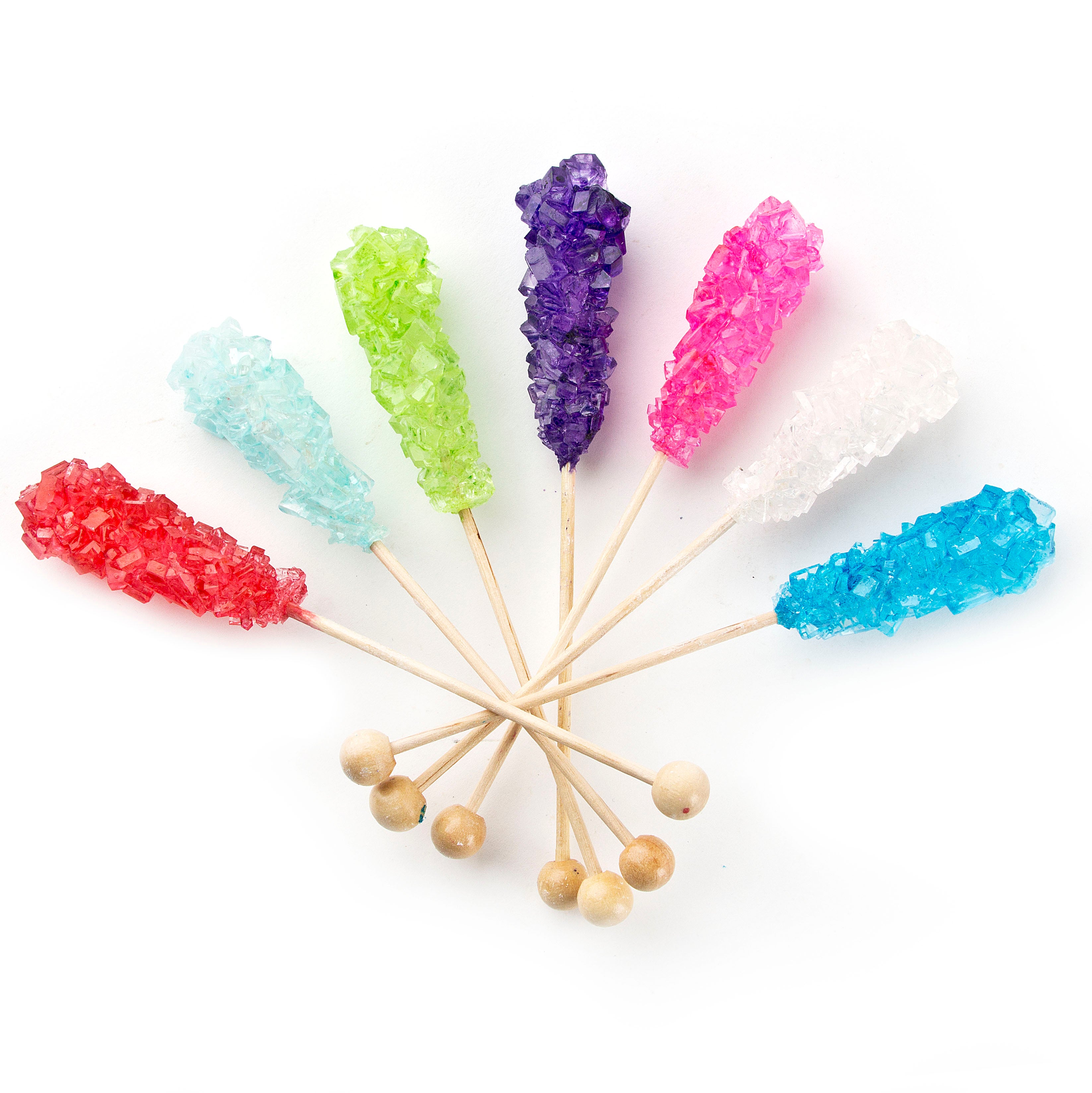 Wholesale Colorful Large Wrapped Rock Candy Swizzle Sticks - 120CT Cas ...