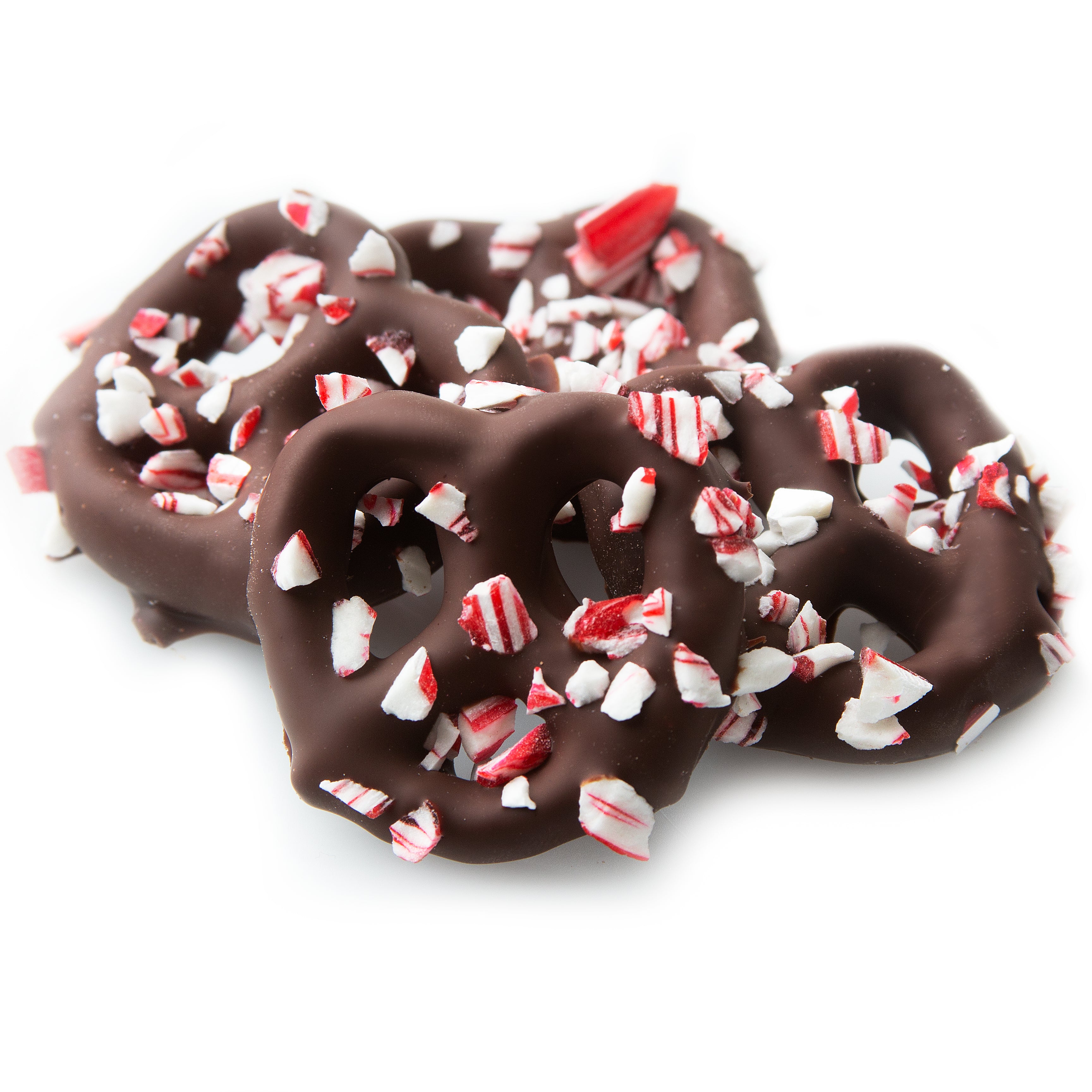 Belgian Chocolate Covered Mini Pretzels with Crushed Peppermint – Oh! Nuts