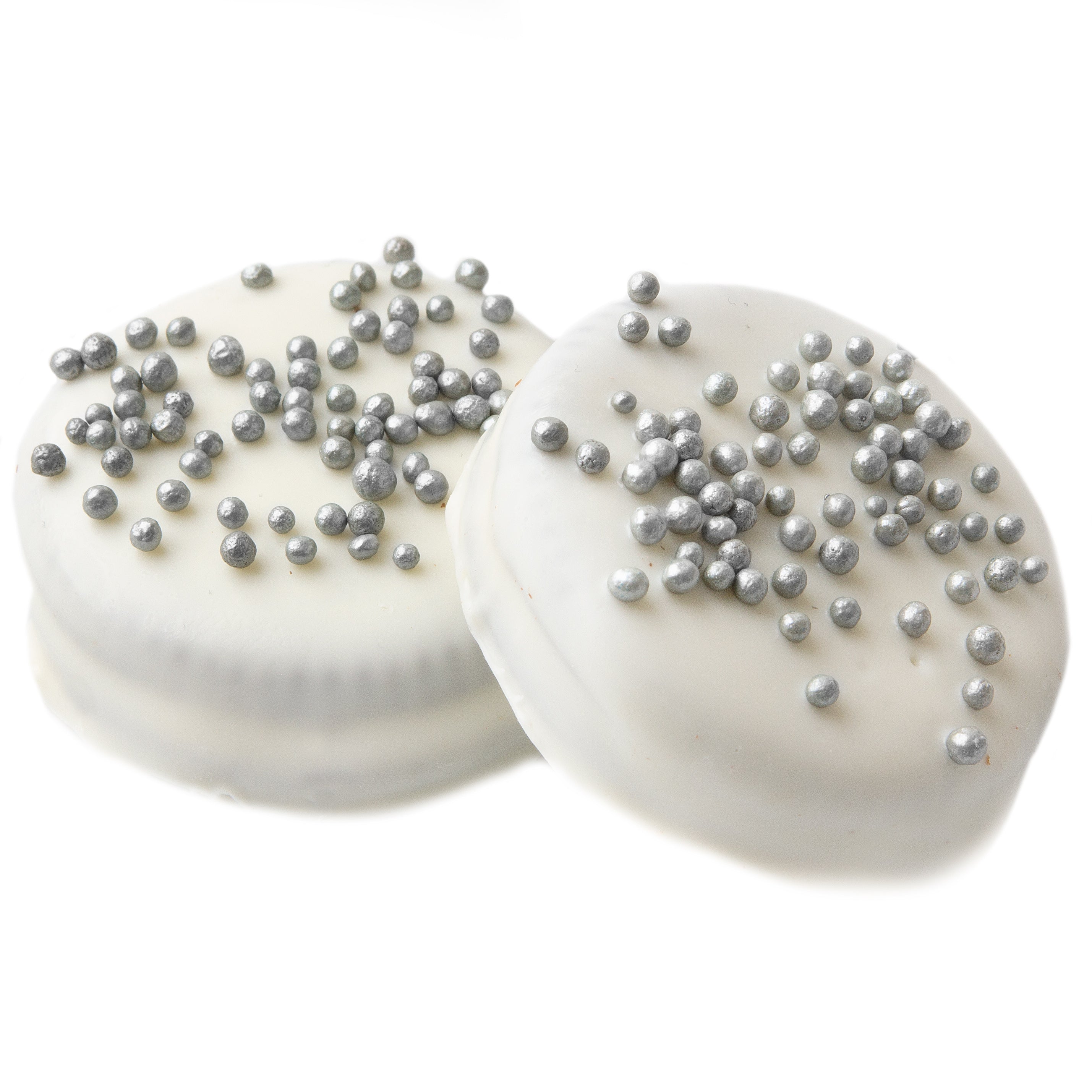 Silver Pearls White Chocolate Coated Sandwich Cookies – Oh! Nuts