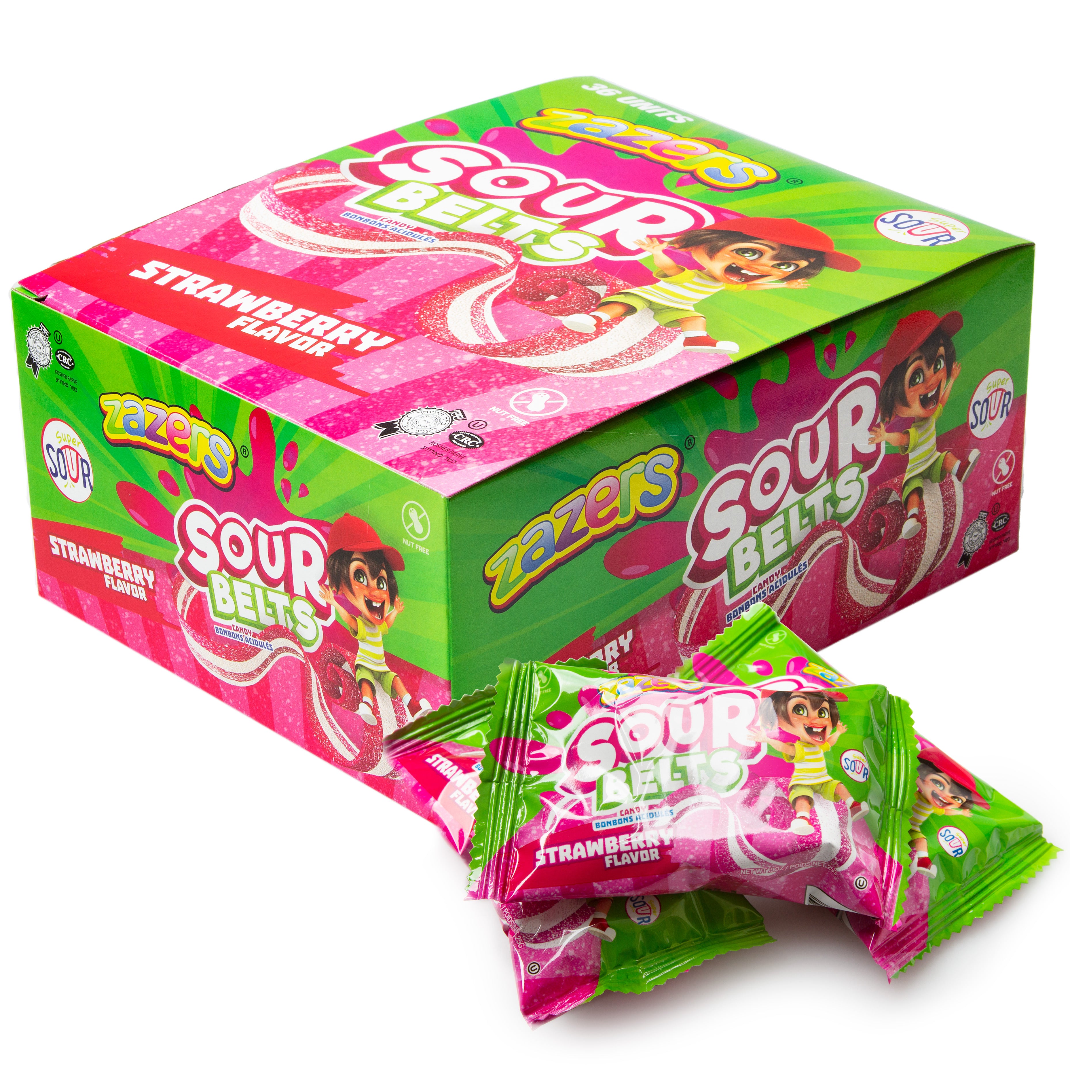 Strawberry Sour Belts - 36CT Box – Oh! Nuts
