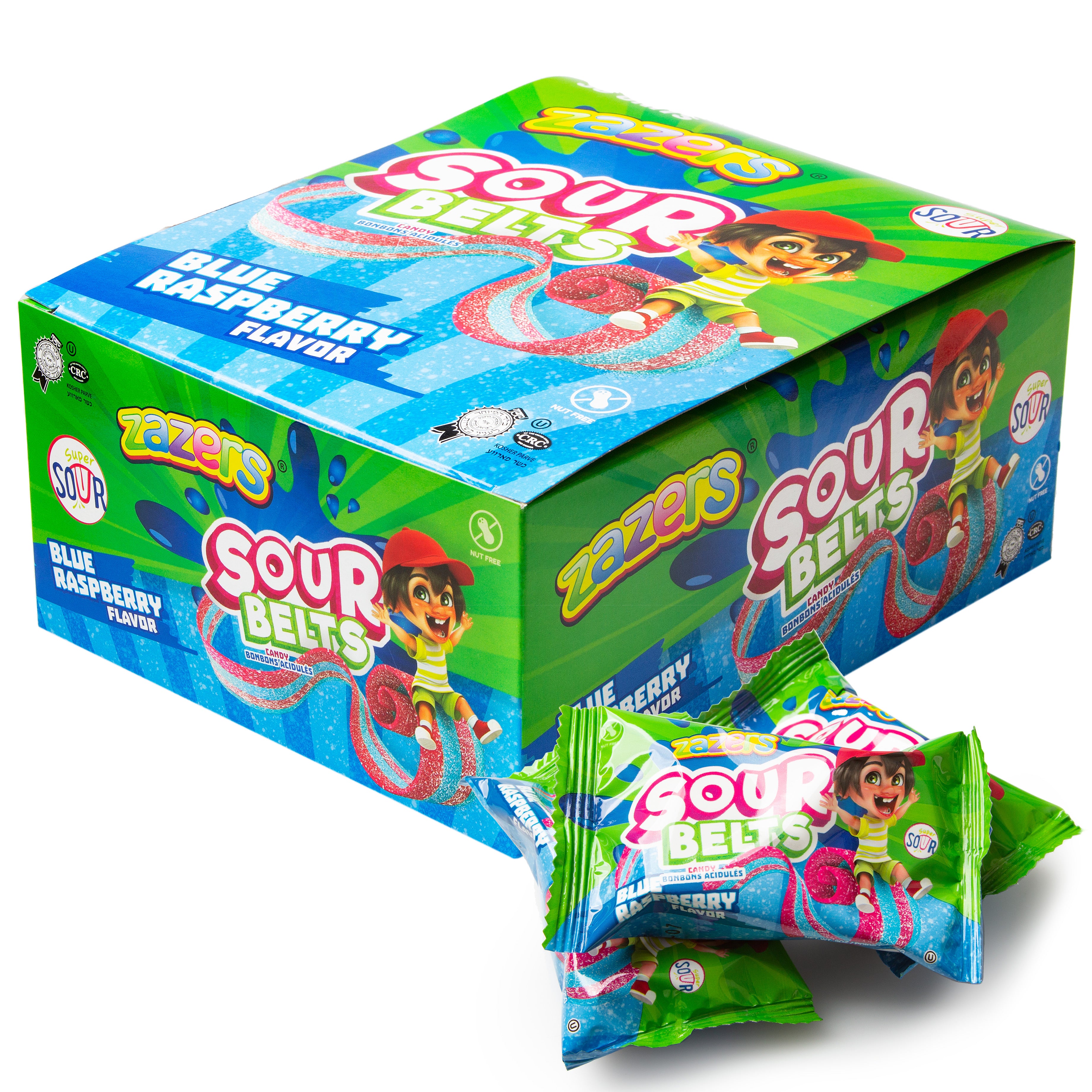 Blue Raspberry Sour Belts - 36CT Box – Oh! Nuts