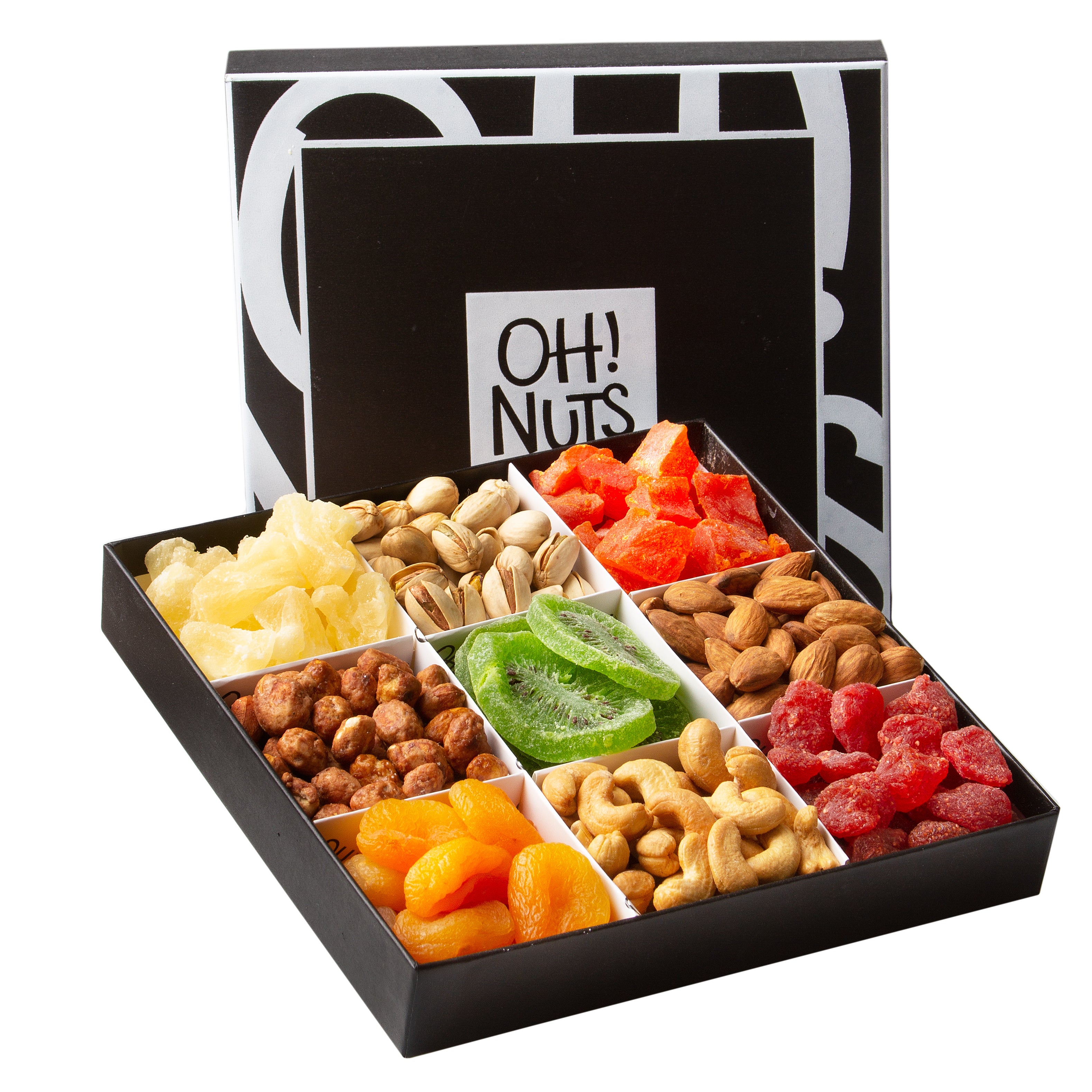 9 Variety Nuts & Dried Fruit Elegant Gift Box – Oh! Nuts