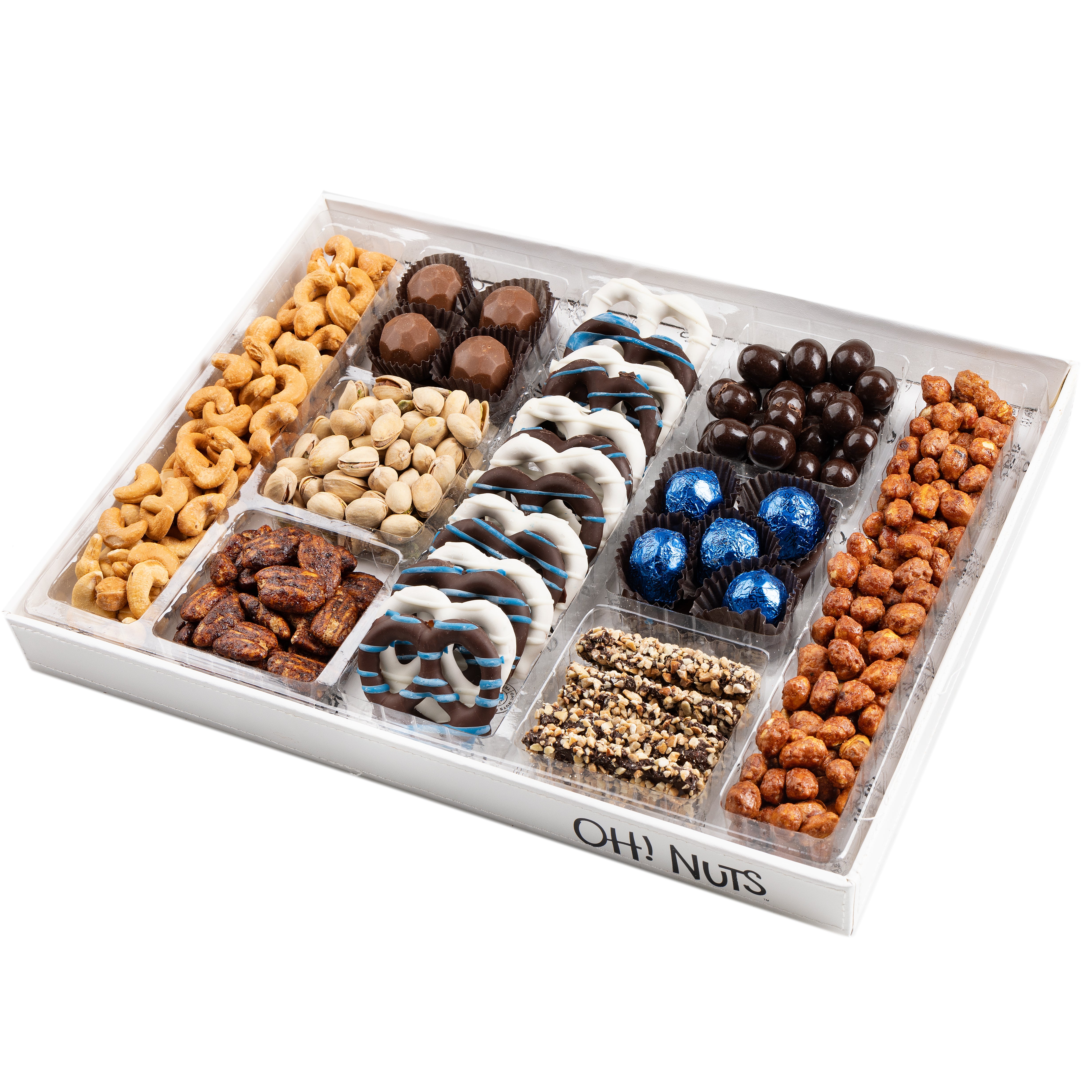 Chanukah Chocolate 9 Section Leather Gift Basket – Oh! Nuts