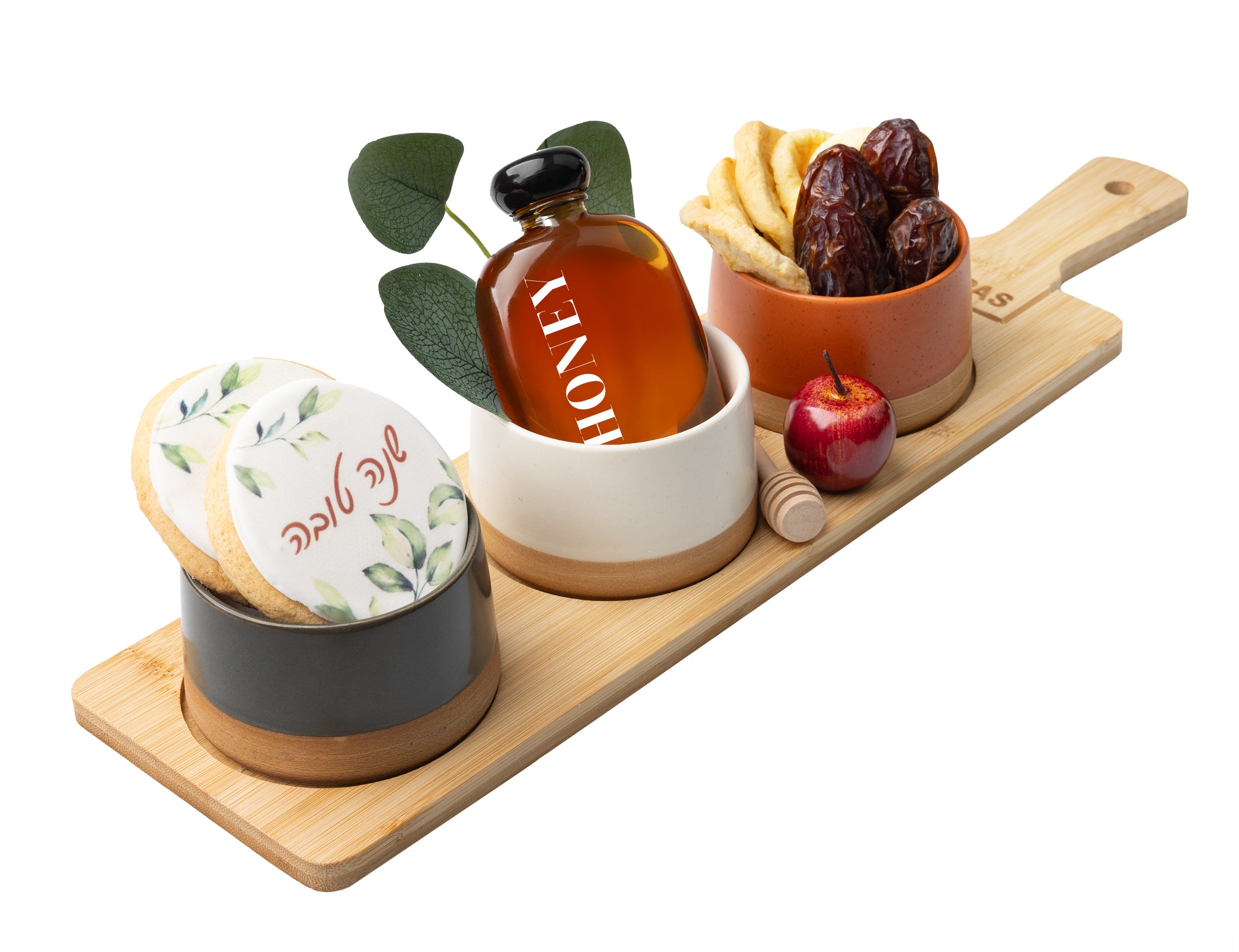 Rosh Hashanah Wooden Ceramic Trio Tray Gift Basket – Oh! Nuts