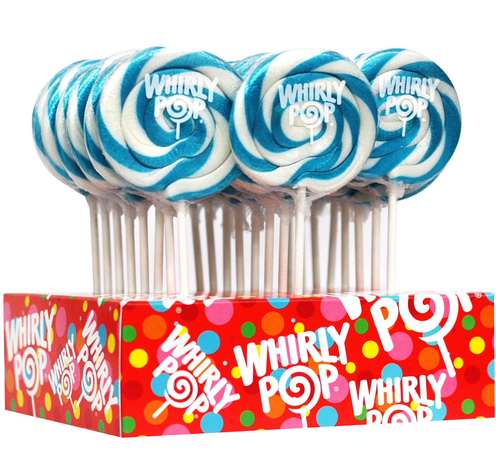 Light Blue & White Swirl Whirly Pops - Raspberry – Oh! Nuts