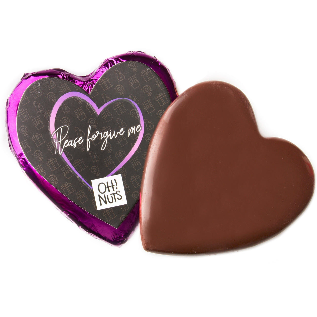 Please Forgive Me' Dark Belgian Chocolate Message Heart – Oh! Nuts
